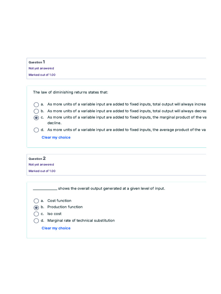2nd Module Assessment Economics | PDF | Production Function | Factors ...