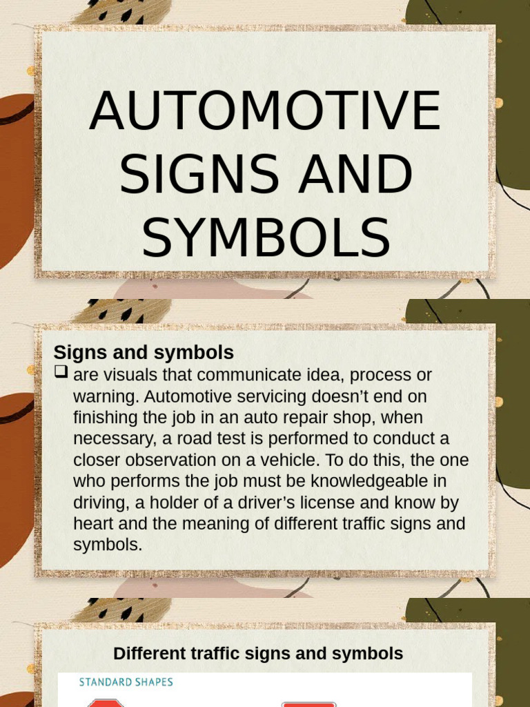 Sign and Symbols Automotive | PDF