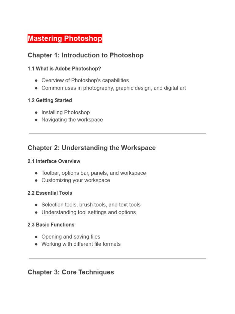 Mastering Photoshop | PDF