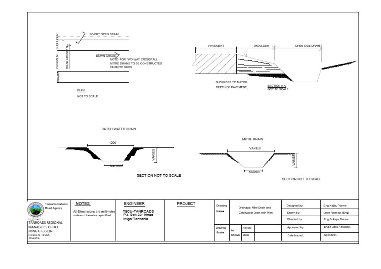 Rigid Pavement Section & Plan | PDF