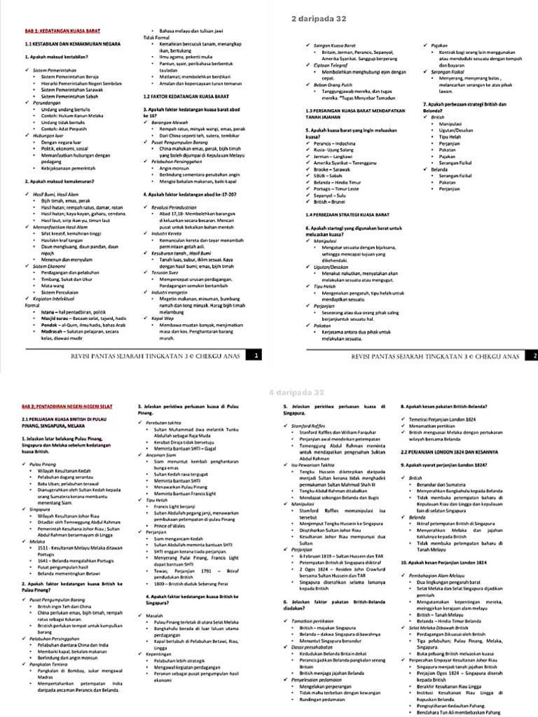 Nota Sej Ting3 Chekgu Anas | PDF