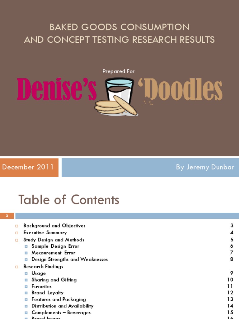 Baked Goods Consumption and Concept Testing Research Results | PDF ...