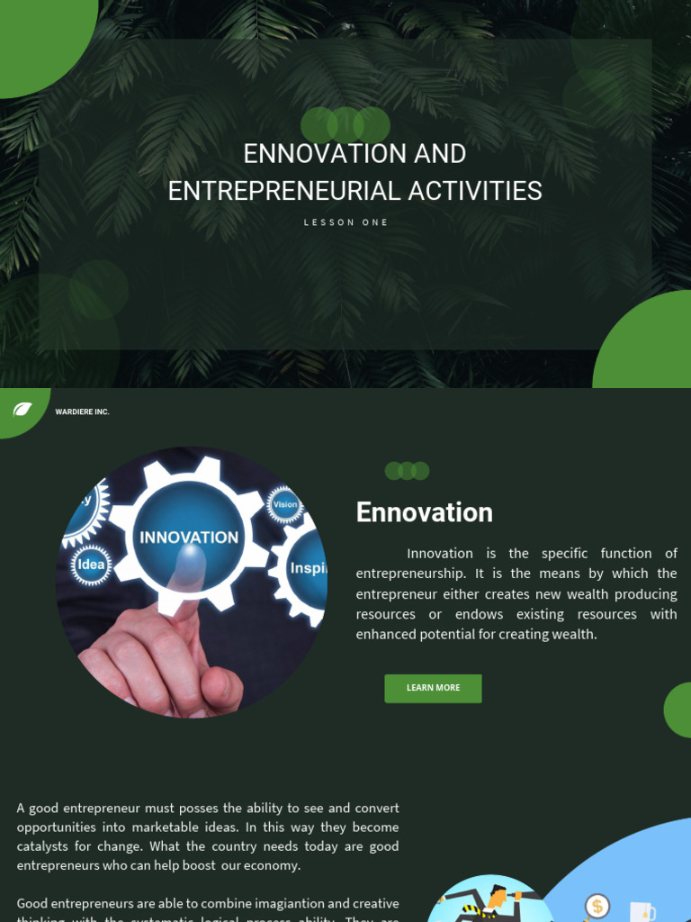 Lesson 2 Entrep. Innovation | PDF