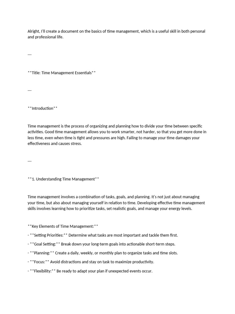 Time Management | PDF