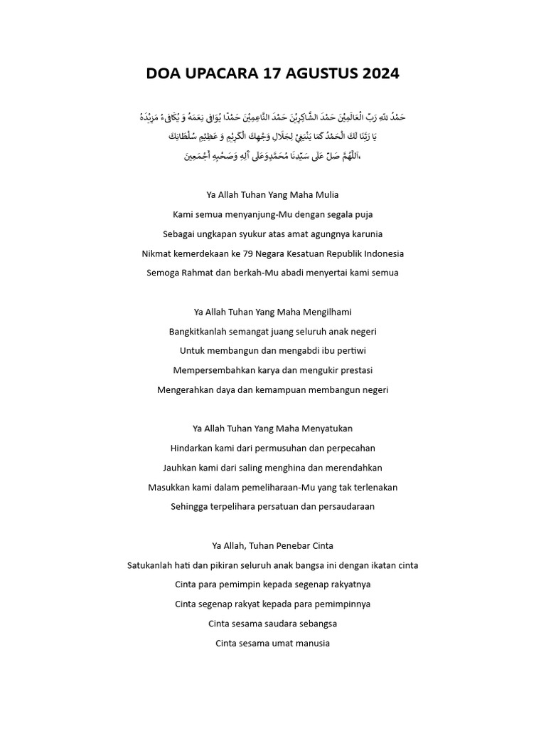 DOA UPACARA 17 AGUSTUS 2021 #3 | PDF