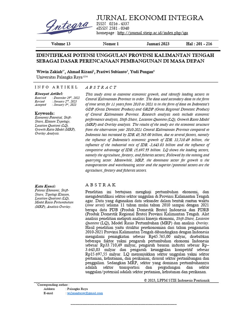 2. Jurnal Ekonomi Integra | PDF