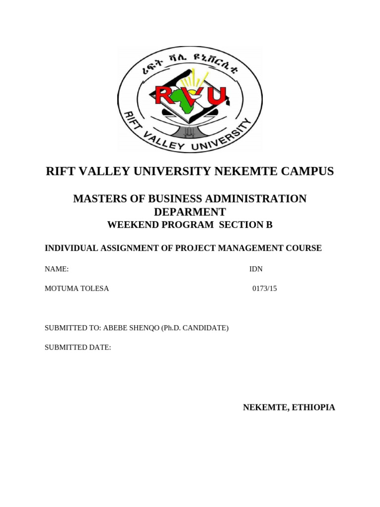 Motuma Project MGMT Assignment | PDF | Project Management | Business