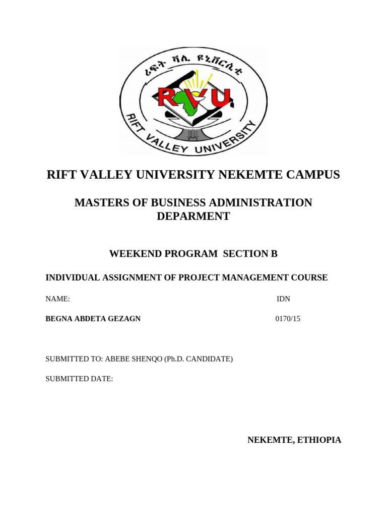 Begna Projecct mgt Assignment | PDF