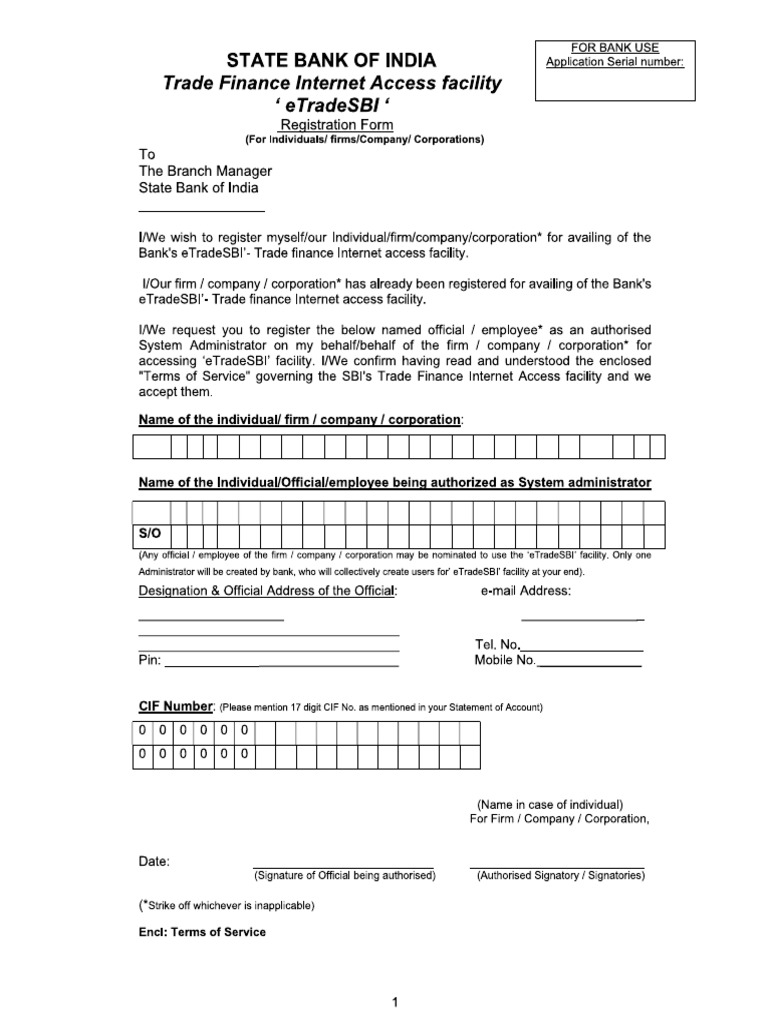 E Trade Reg Form | PDF