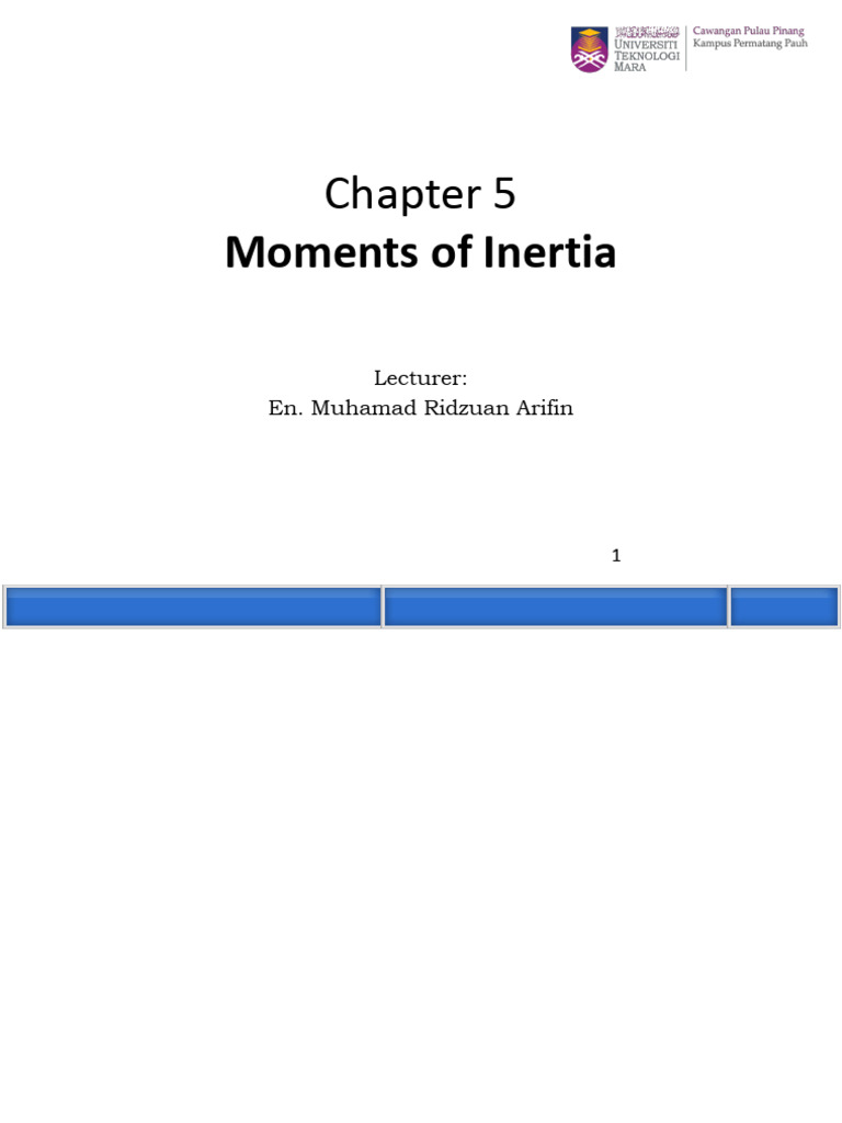Notes MEC111-Chapter7 - Moments of Inertia | PDF
