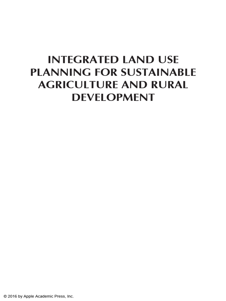 Integrated Land Use Planning For Sustainable Agriculture and Ruarl ...