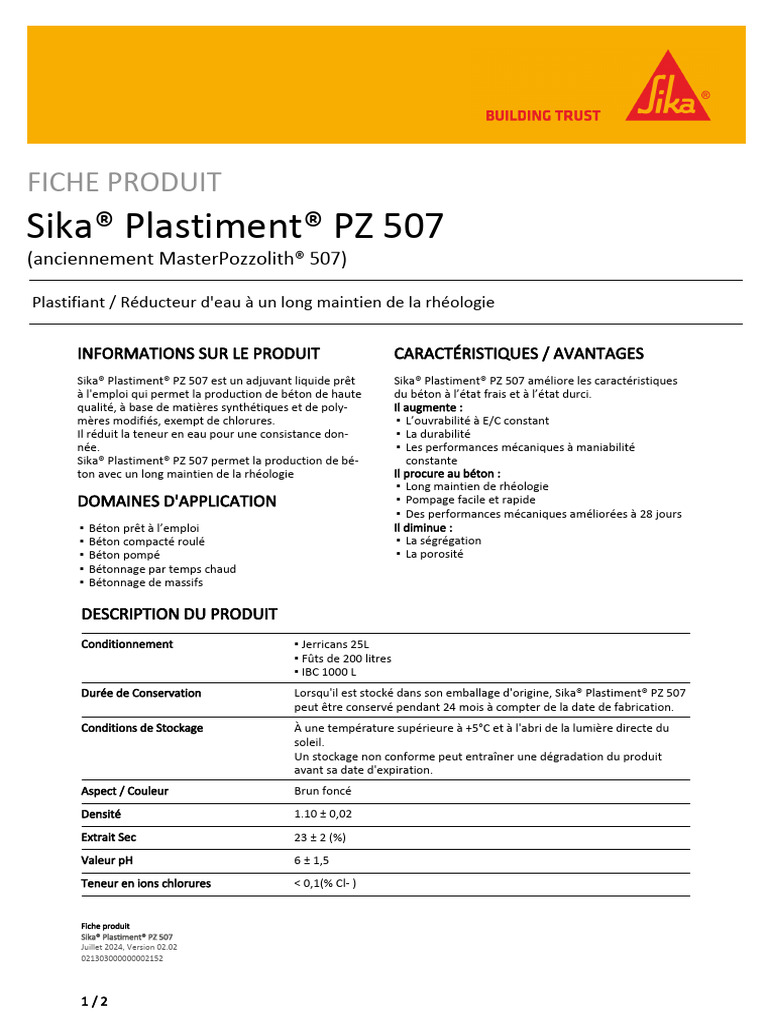 Pds Sika Plastimentpz507 | PDF