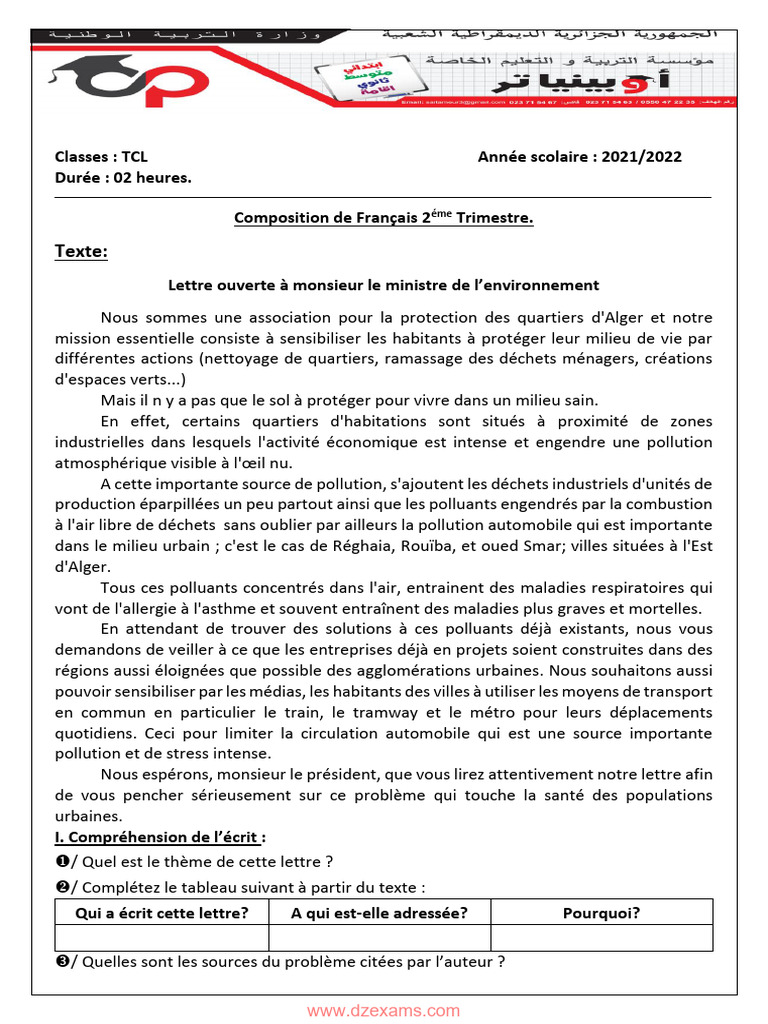 Dzexams 1as Francais 504471 | PDF