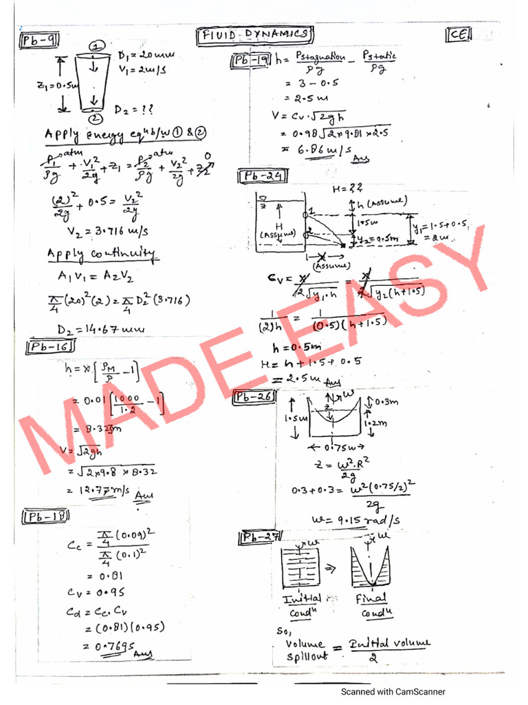 CH 4 Solutions (Fluid Dynamics) | PDF