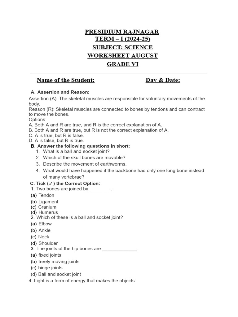 AUGUST Sci Worksheet | PDF | Social Science | Science & Mathematics