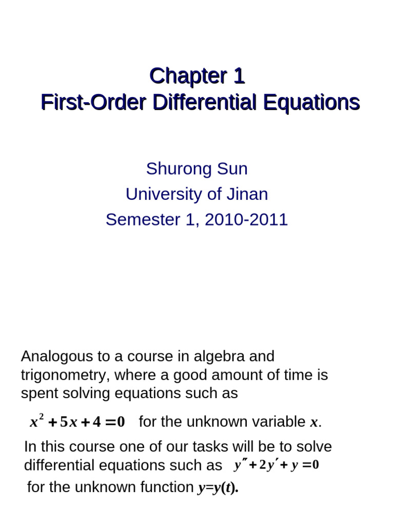 Different Differential Equations | PDF | Equations | Teaching Methods ...