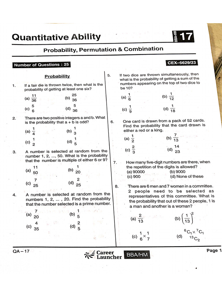 Quantitative Ability - 17 | PDF