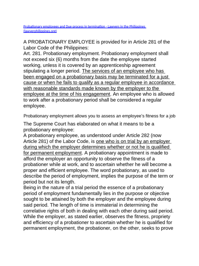 Probationary Employee | PDF