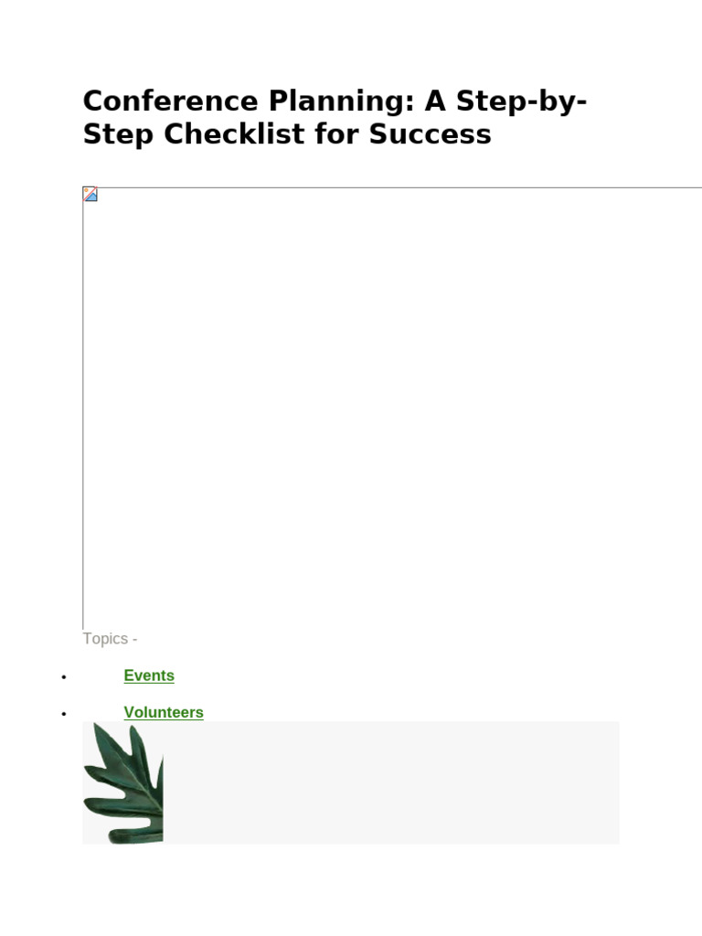 Conference Planning | PDF