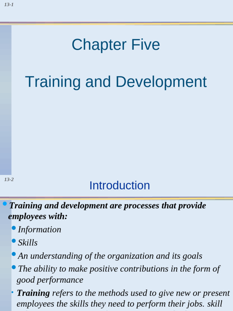 HRM Chapter 5 Training and Development | PDF