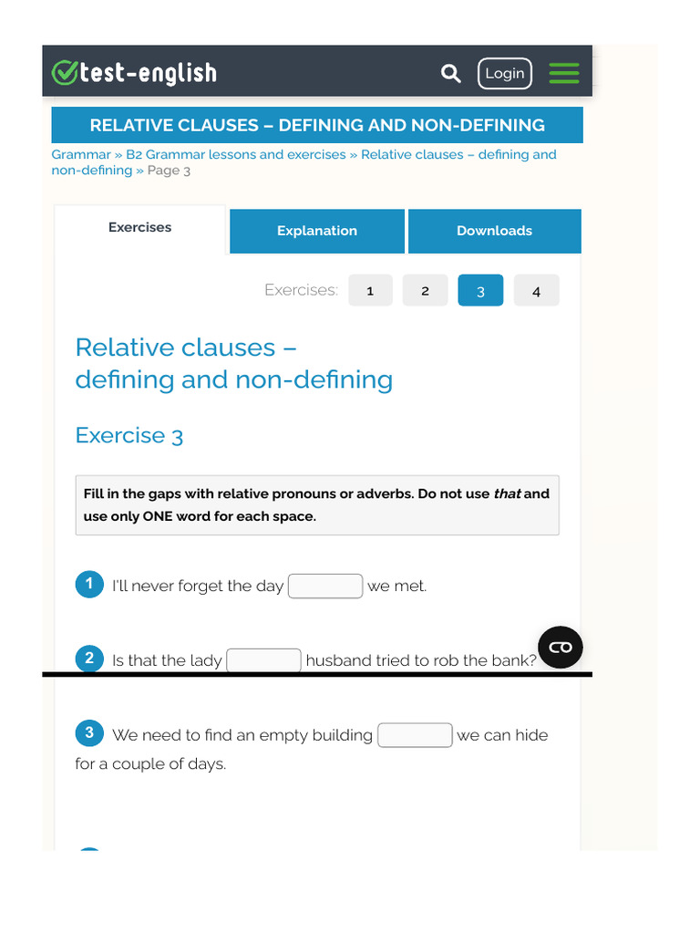 Relative Clauses - Defining and Non-Defining - Page 3 of 4 - Test ...