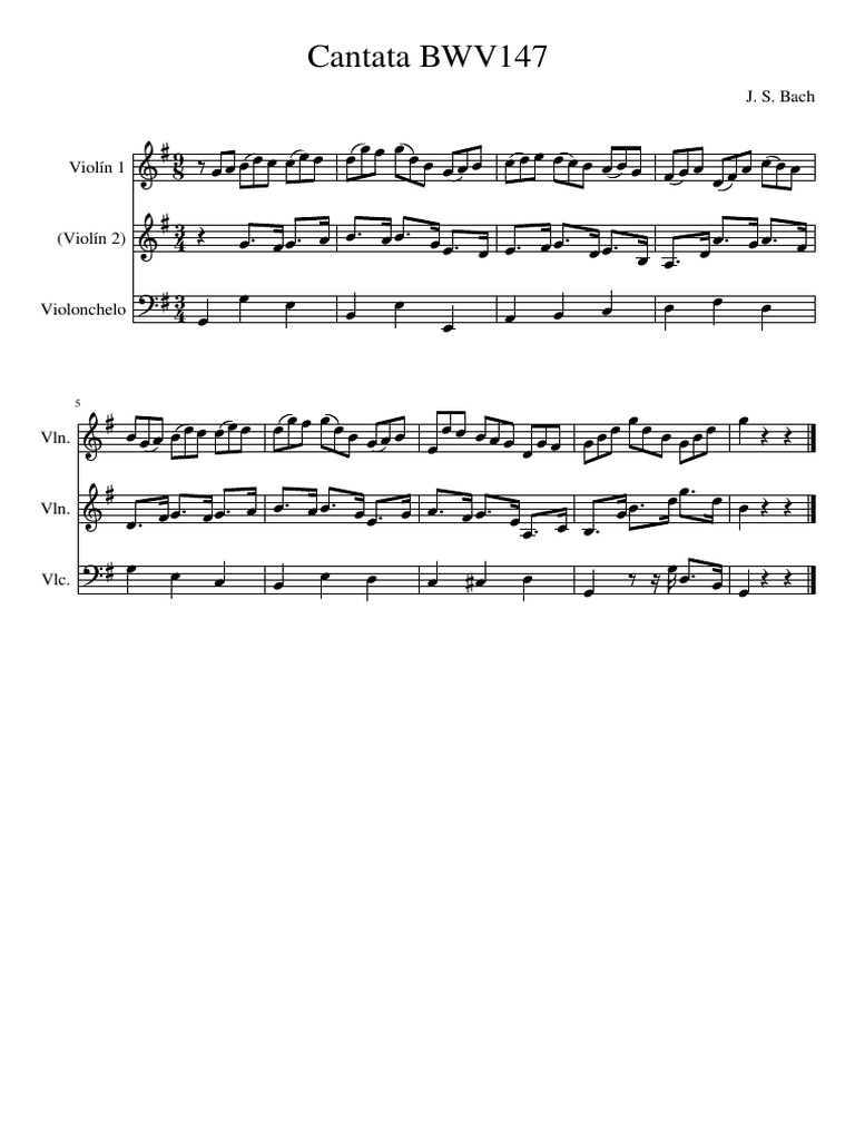 Cantata BWV 147 - J. S. Bach | PDF