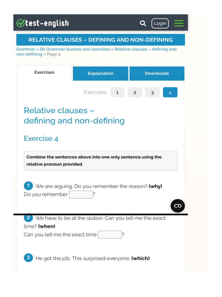 Relative Clauses - Defining and Non-Defining - Page 4 of 4 - Test ...