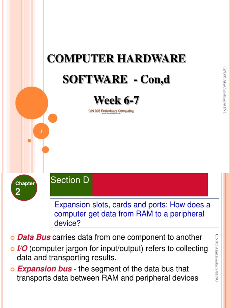 Cin305 Lecture Notes For Week 6-7 Computer Hardware & Software | PDF ...