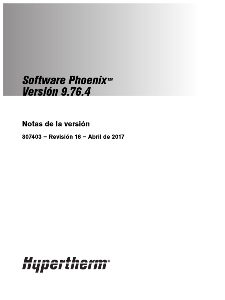Software Phoenix Versión 9.76.4 | PDF