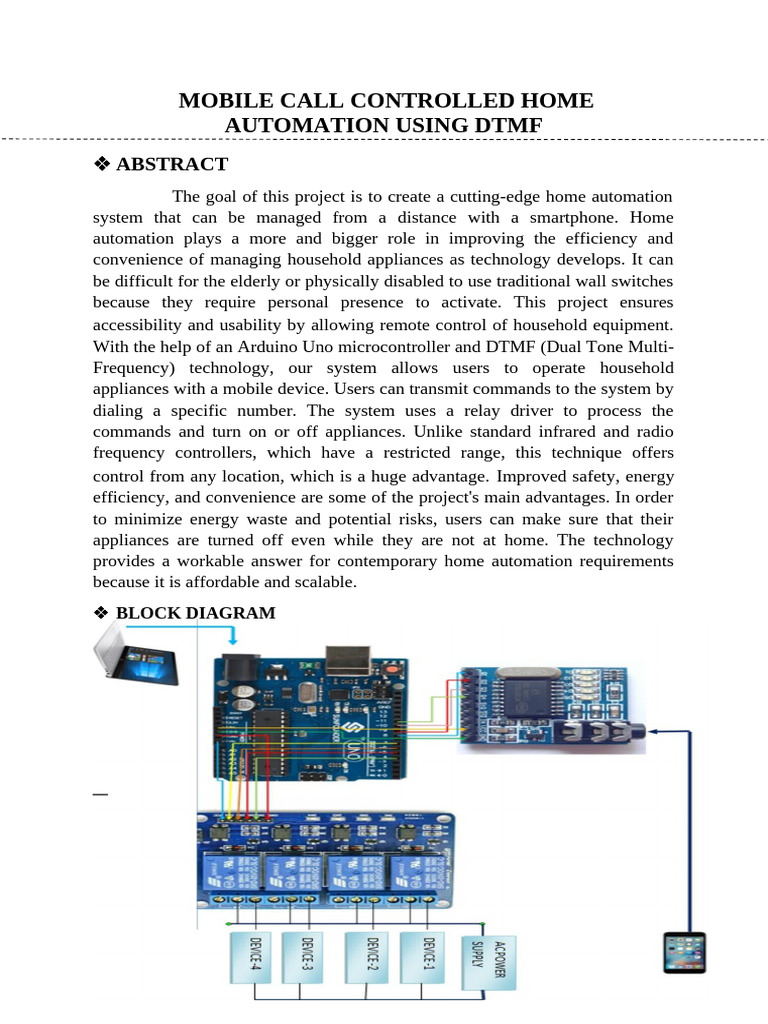 CT-002 Mobile Call Controlled Home Automation Using DTMF | PDF