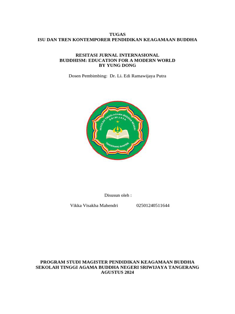 Tugas Isu Dan Tren Kontemporer PAB - Resitasi Jurnal - Vikka Visakha M | PDF | Mindfulness | Yoga
