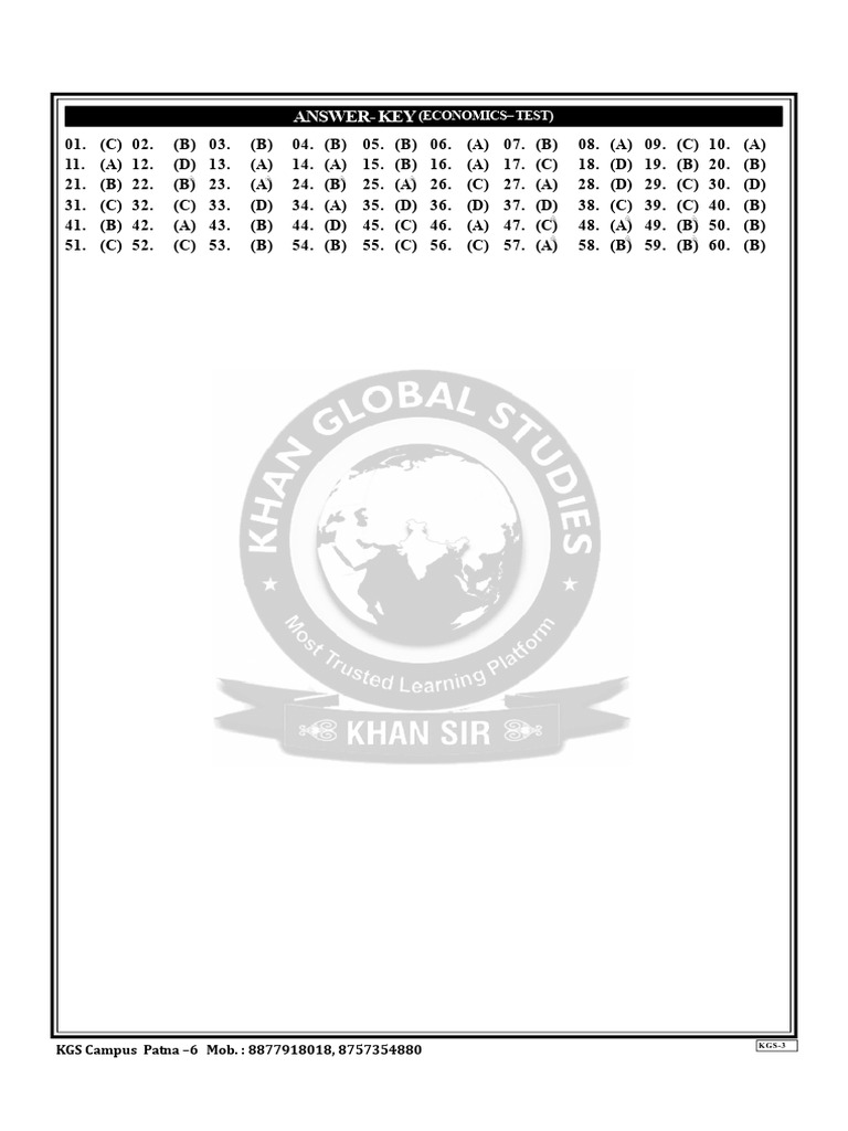 Economics Answerkey | PDF