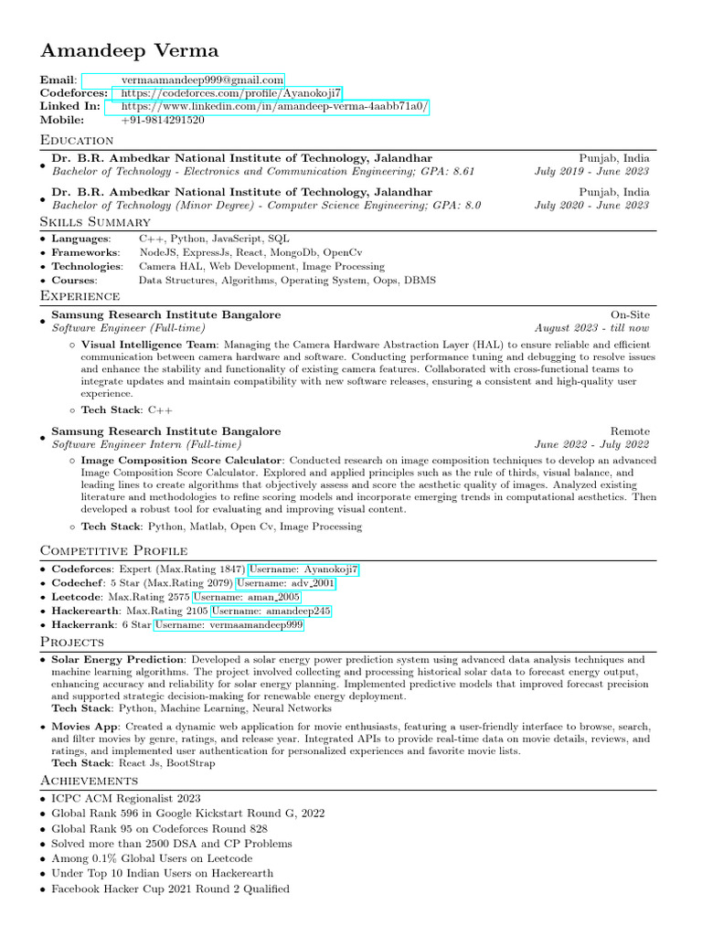 Amandeep Resume | PDF