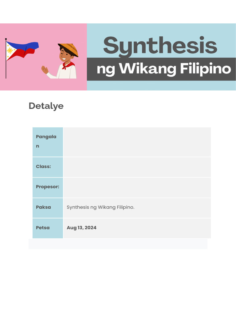 Synthesis Wikang Filipino | PDF