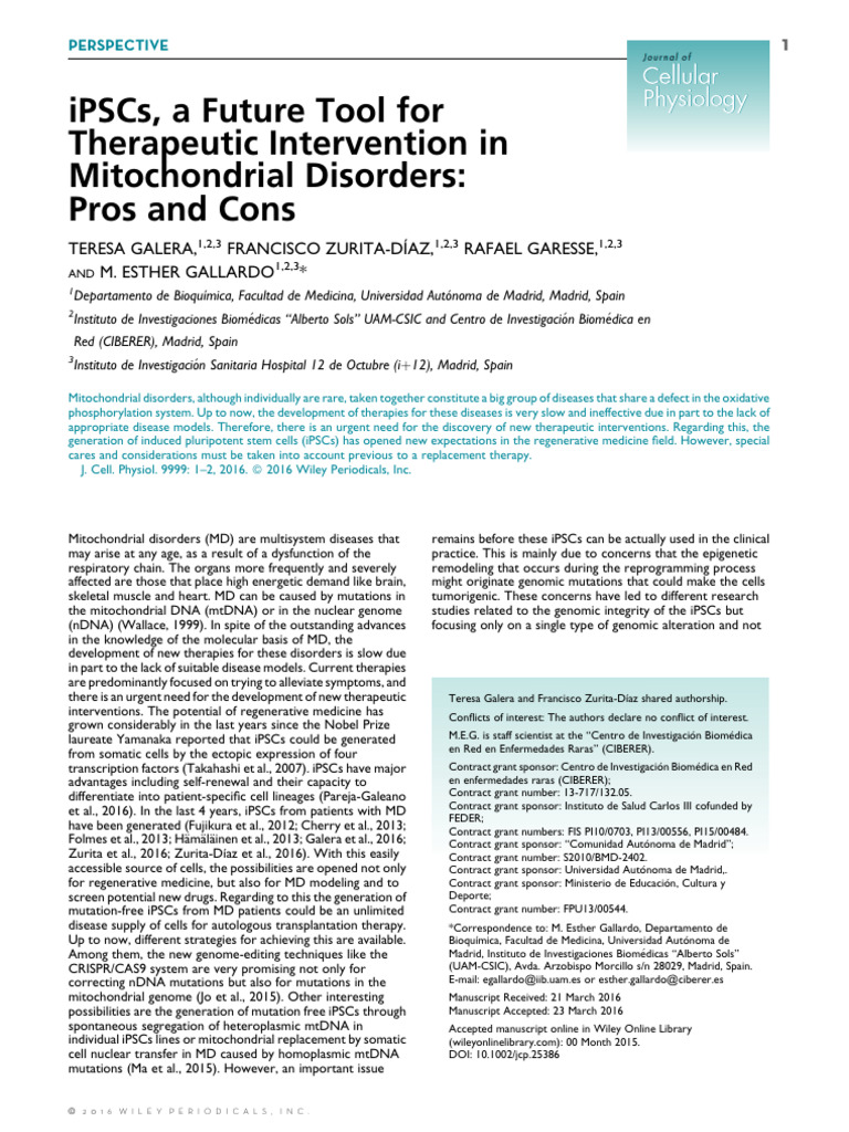 ipsc and mitochondrial disorders 2016 | PDF