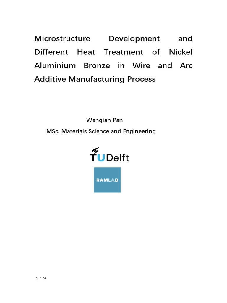 Microstructure Development and Different Heat Treatment of Nickel Aluminium Bronze in Wire and ...