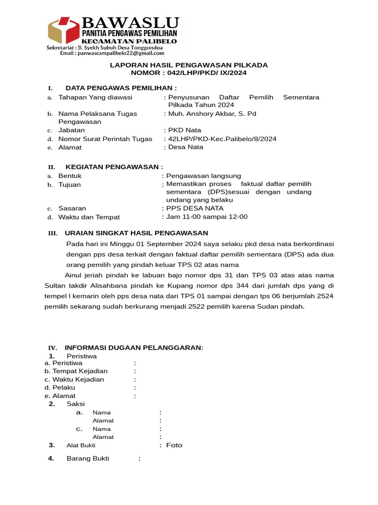 LHP Desa Nata42 | PDF