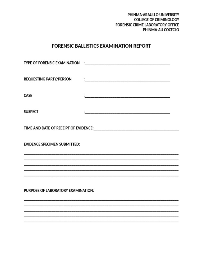 FORENSIC-BALLISTICS-EXAMINATION-REPORT | PDF