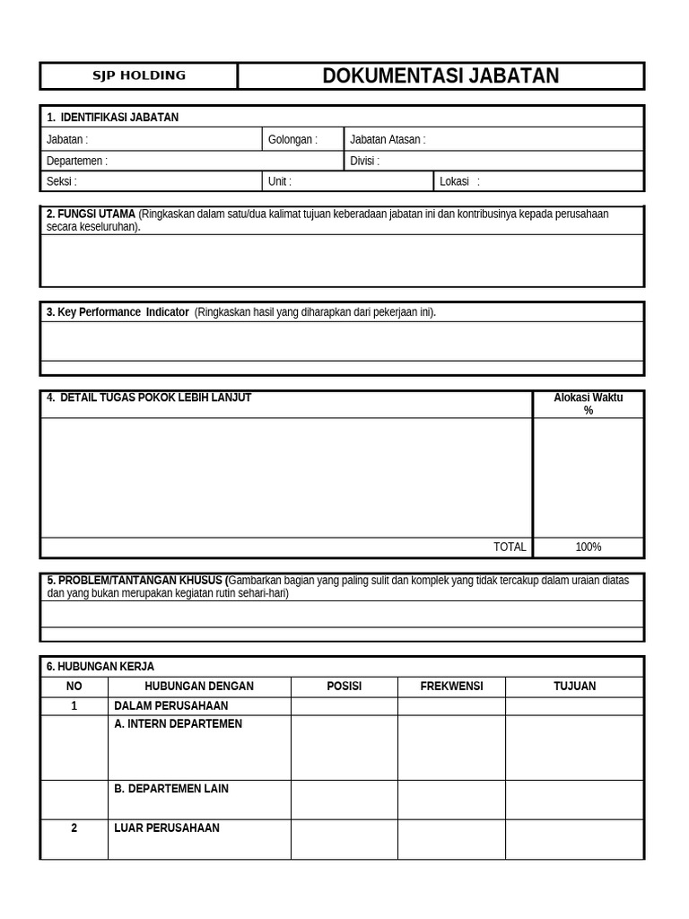 Dokumentasi Jabatan Format | PDF