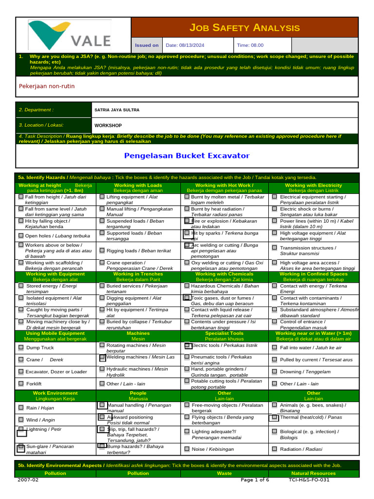 JSA-Form Templete | PDF