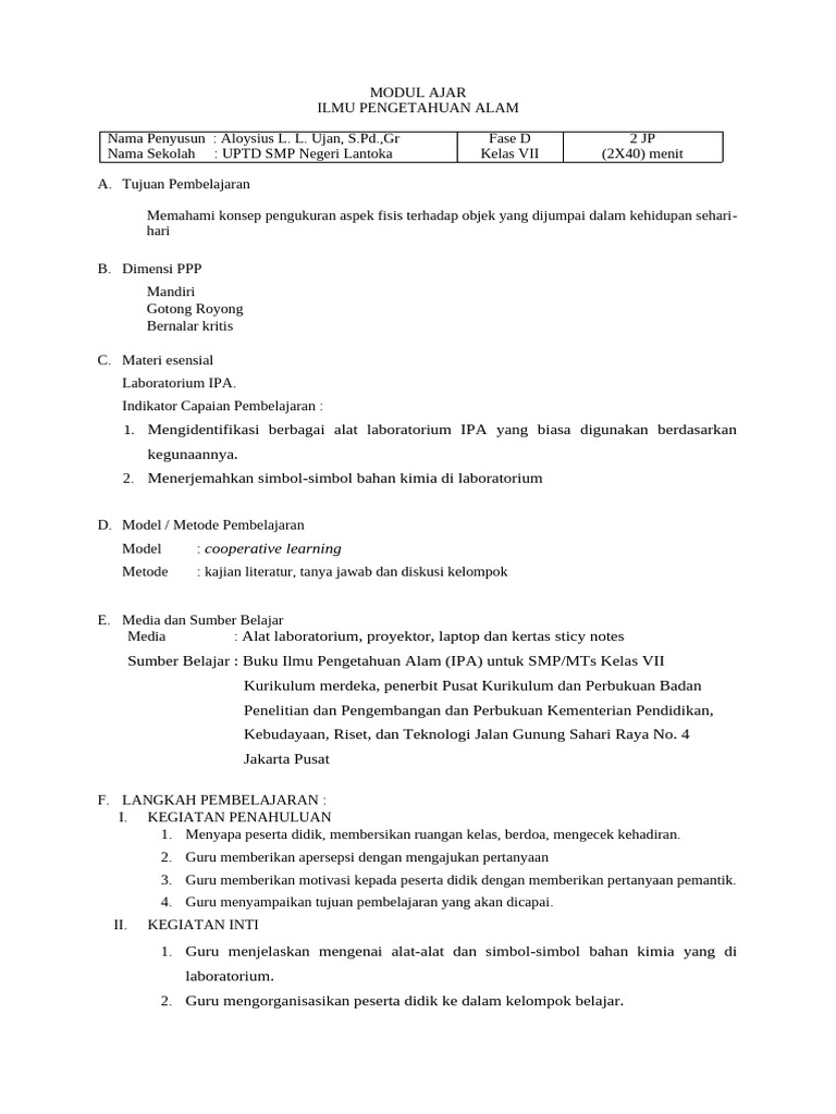 MODUL AJAR Lab | PDF