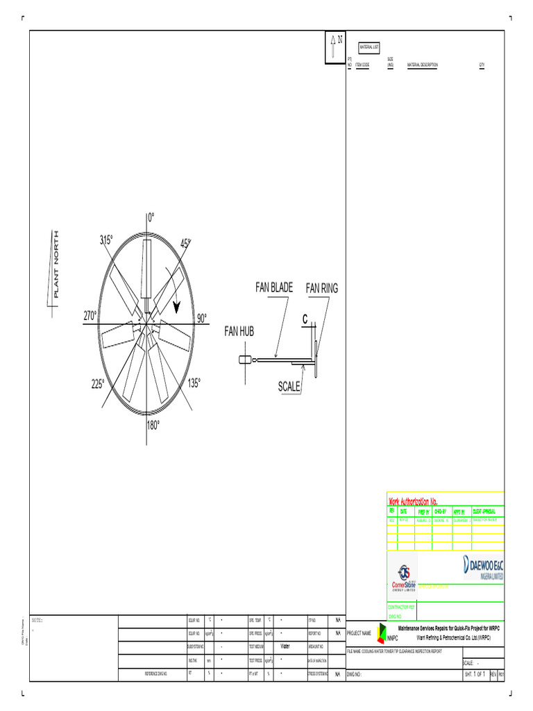 Cooling Water Tower Inspection Report | PDF