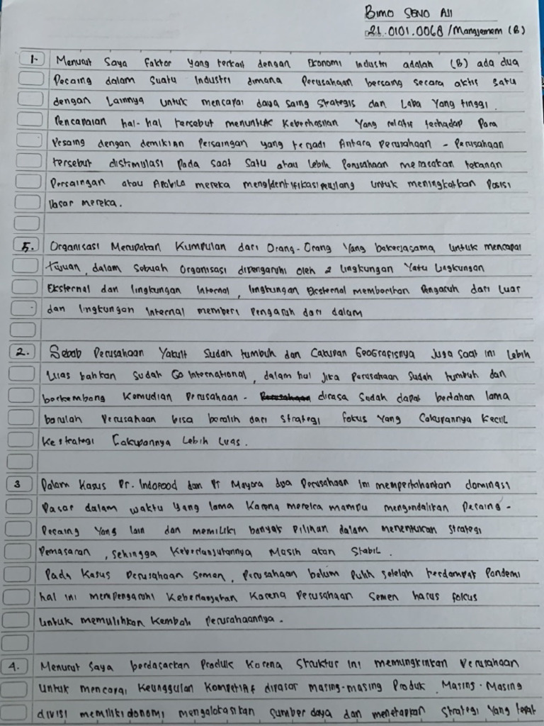 AAS - Industrial Organization - Manajemen B - 21.0101.0068 - Bimo Seno Aji | PDF