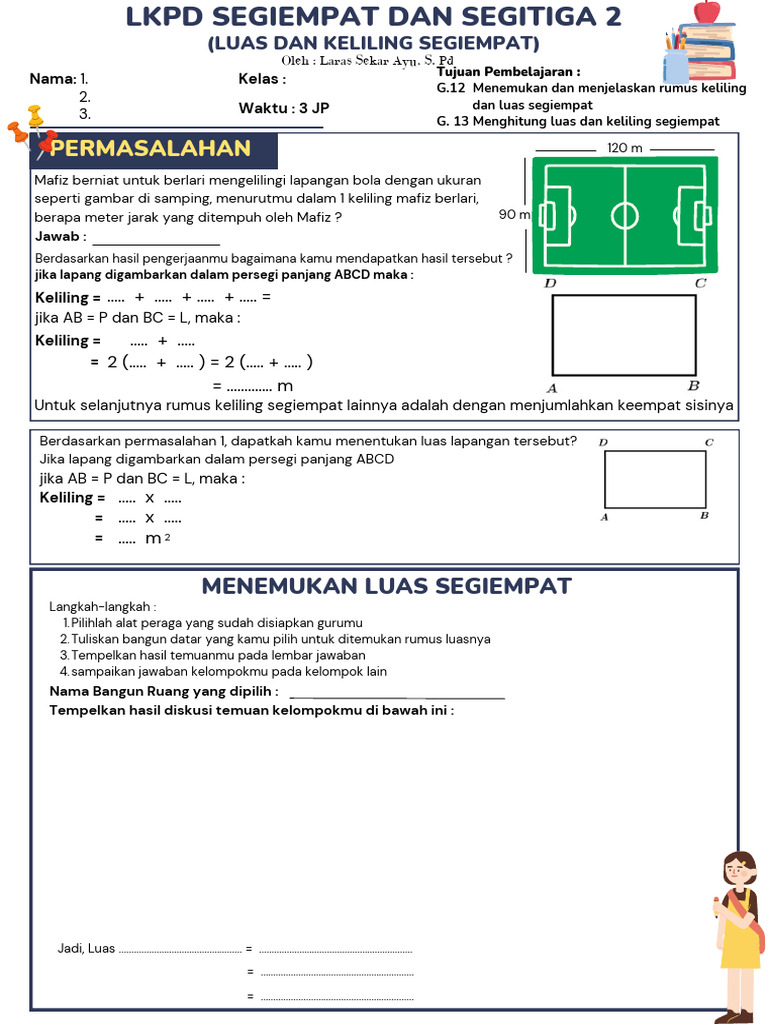 LKPD SEGIEMPAT SEGITIGA 2 (Luas & Keliling Segiempat | PDF