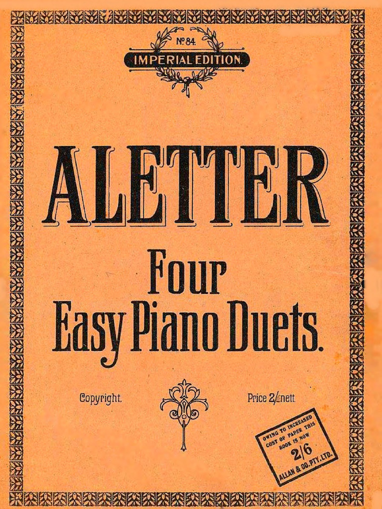 Aletter, Wilhelm 4 Easy Piano Duets | PDF