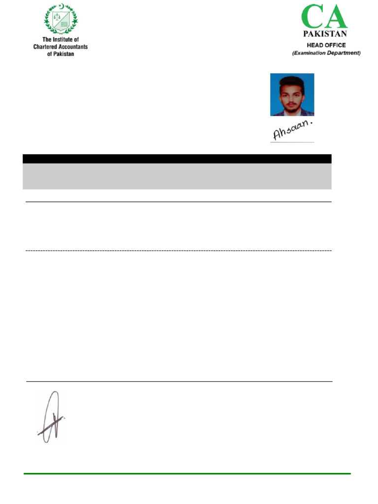 ICAP Admit Card | PDF