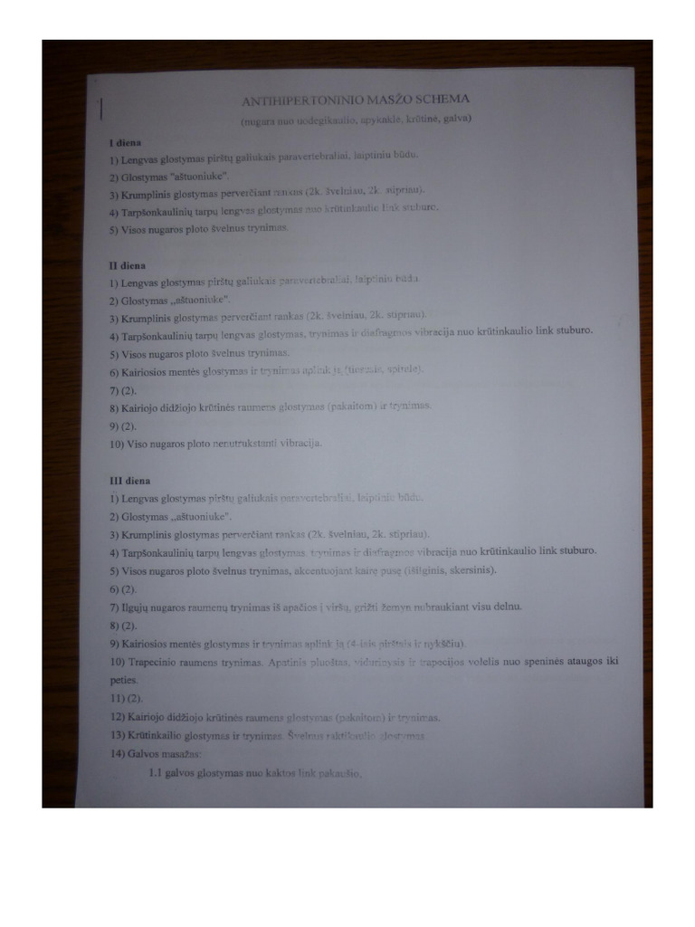 ANTIHIPERTONINIO MASAZO SCHEMA | PDF