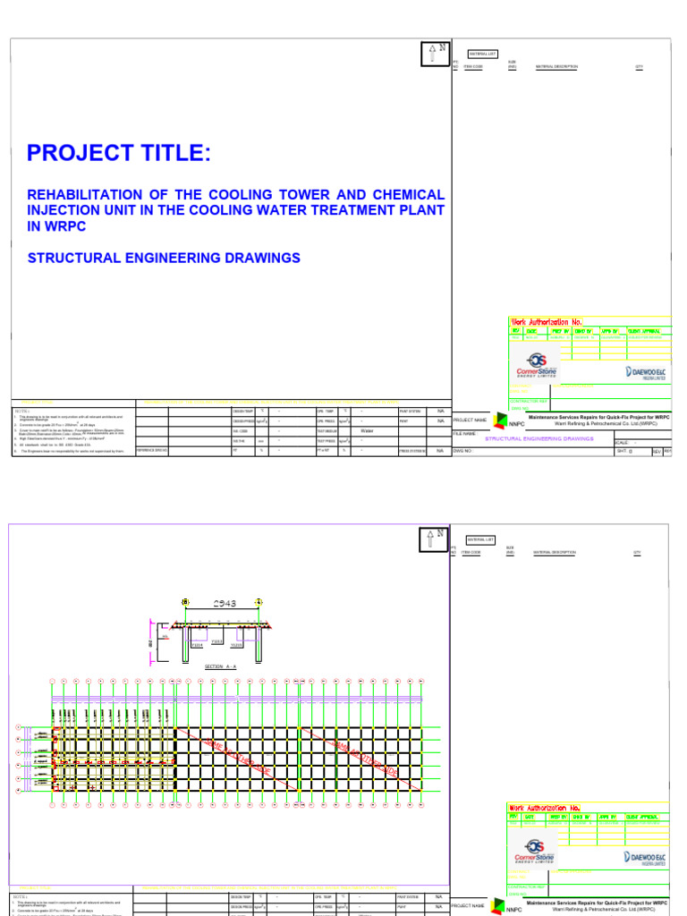 Cooling Water Tower Structural Drawings 2 | PDF | Building Engineering ...