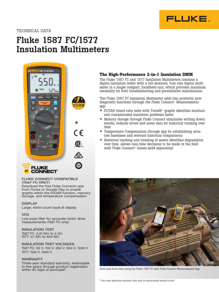 Fluke 1587 Technical Data | PDF