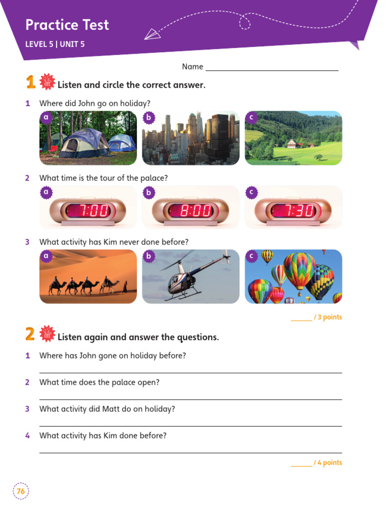 English Code BrE L5 Practice Test U5 | PDF